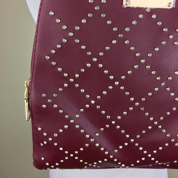 bebe | Bags | Bebe Gemma Maroon Burgundy Wine Studded Backpack | Poshmark
